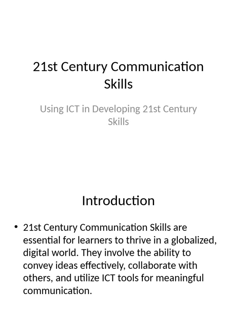 21st Century Communication Skills Guide | PDF