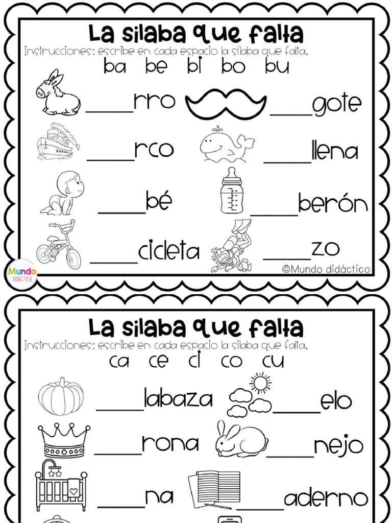 Cuadernillo Silabas. | PDF