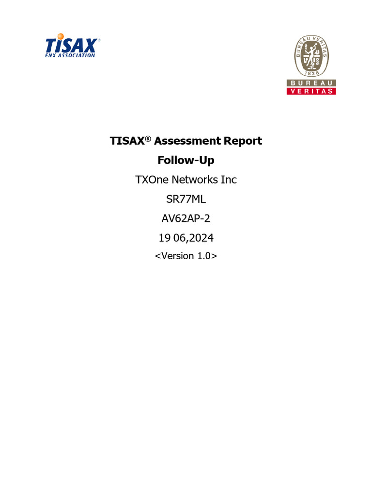 Tisax Fac Simile Assessment Report Acar Txone Networks | PDF ...