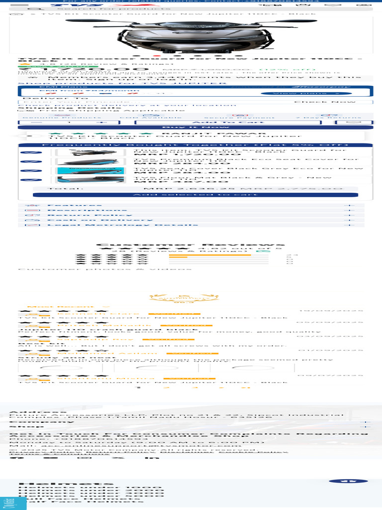 TVS Kit Scooter Guard For New Jupiter 110CC - Black | PDF