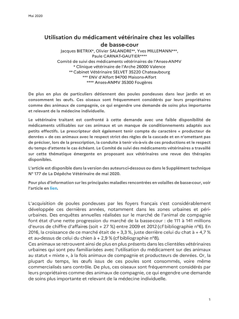 2020 05 MV Volaille Basse Cour | PDF