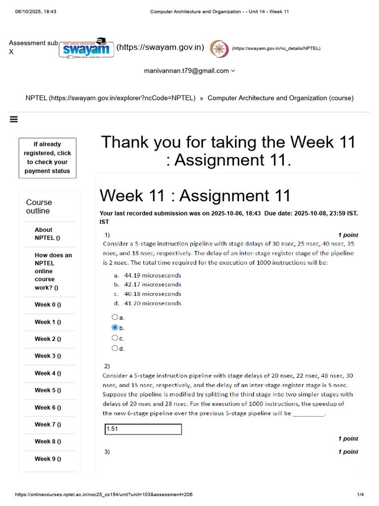 CAO Week 11 Assignment Solutions | PDF | Computer Architecture | Computing