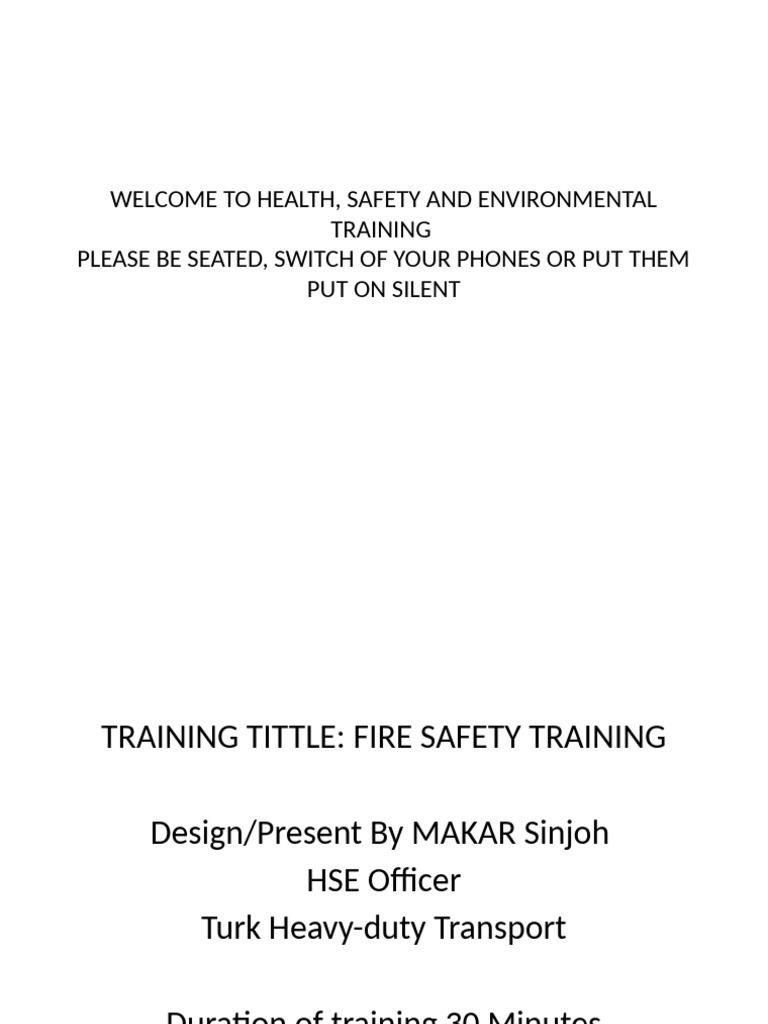Fire Safety Training 2 | PDF | Fires | Fire Safety