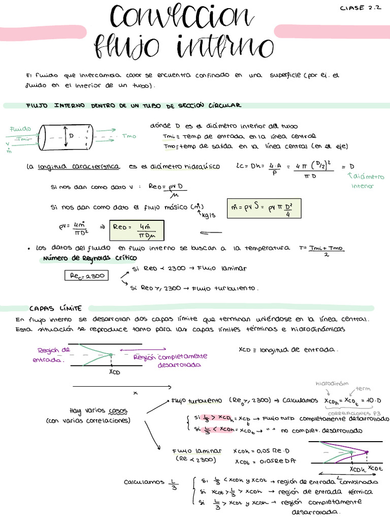 Flujo Interno en Tubos: Análisis y Cálculos | PDF | Ingeniería Química ...