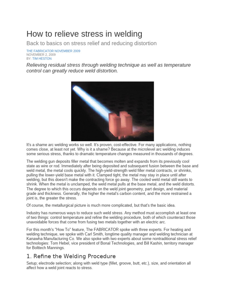 Stress Relief Techniques in Welding | PDF | Welding | Construction