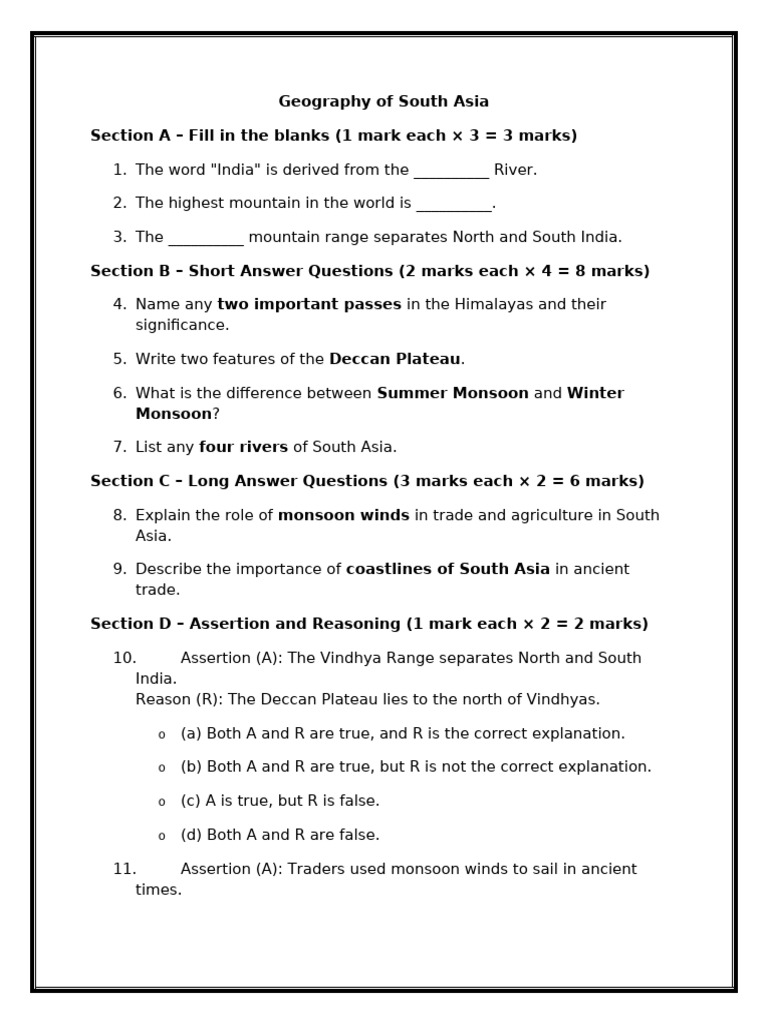Geography of South Asia | PDF