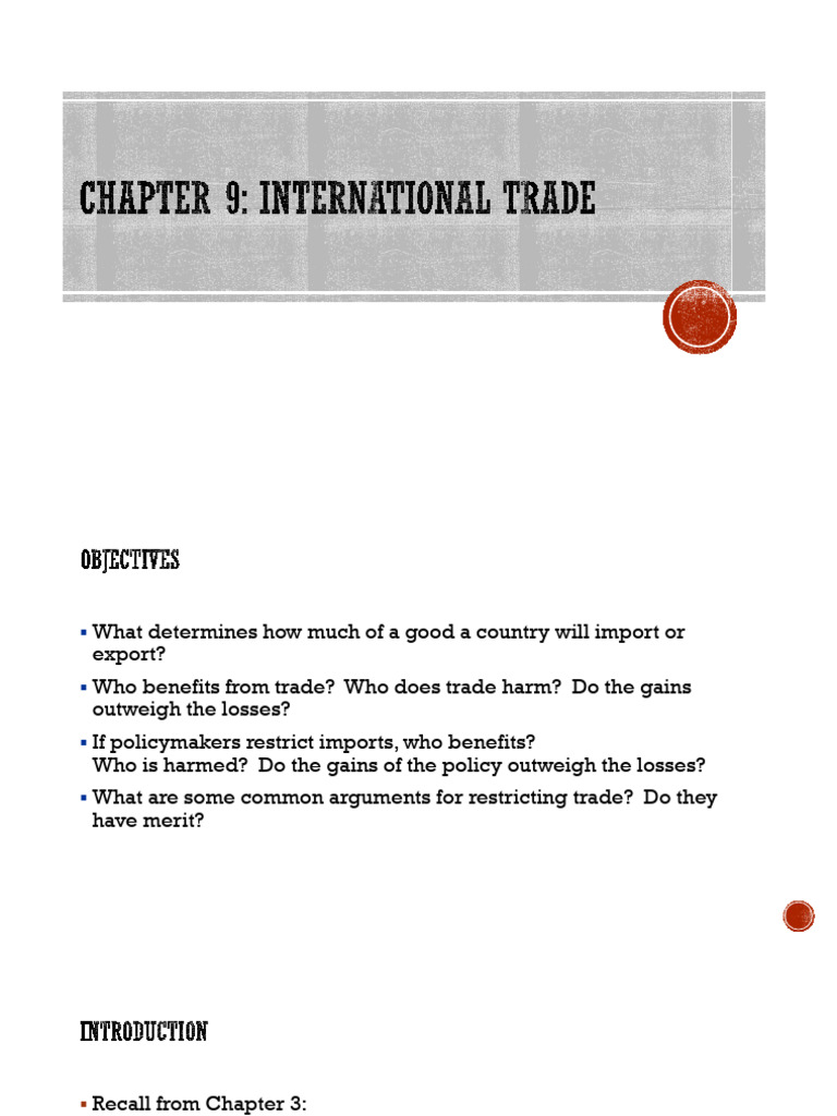 Updated Chapter 9 International Trade Pdf World Trade