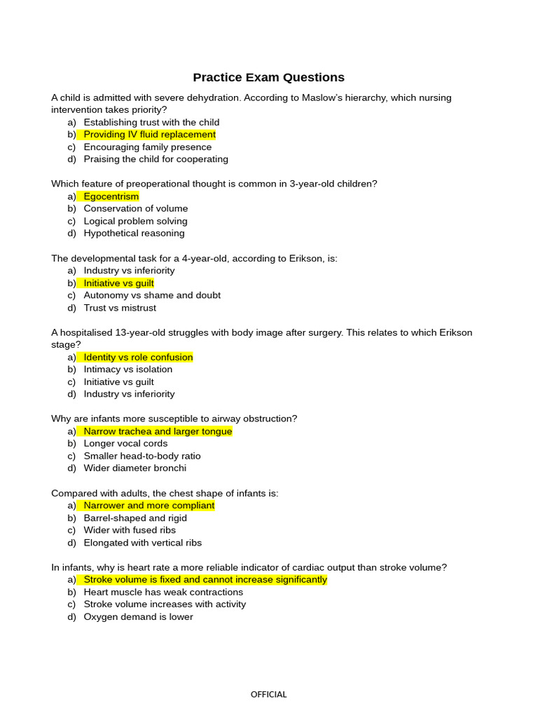 Practice Exam Questions | PDF | Dose (Biochemistry) | Chemistry
