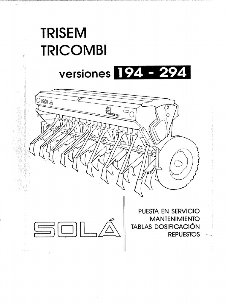 Manual TRISEM TRICOMBI 194 294 ES 1994 | PDF