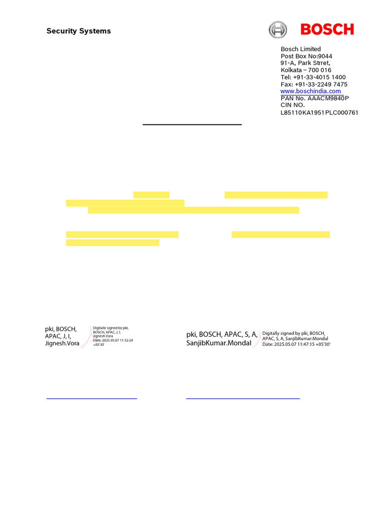 Declaration-Bosch Avenar 8000 | PDF | Computing