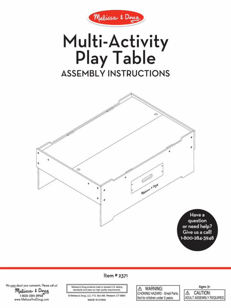 Multi-Activity Play Table Assembly Guide | PDF | Screw | Nut (Hardware)