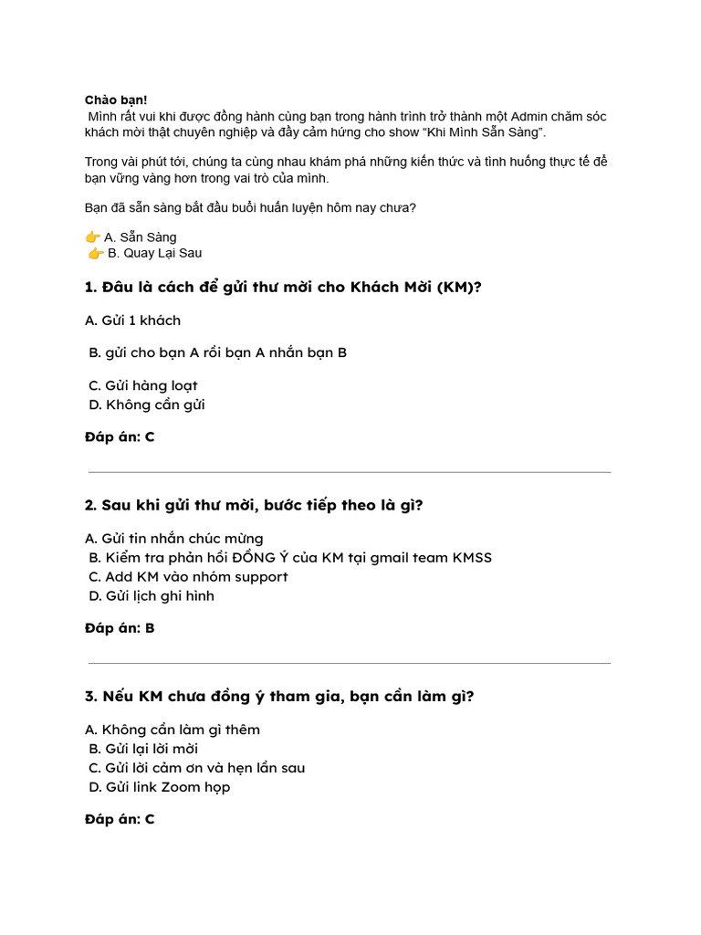 Bot Training AD CSKH Ghi Hình | PDF