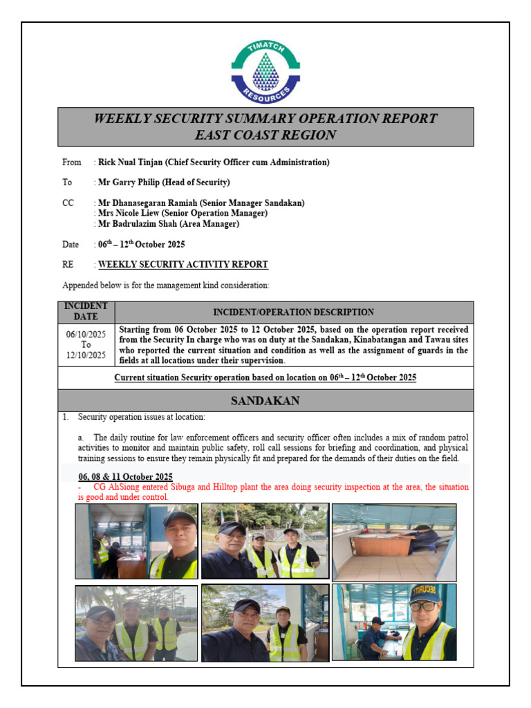 Weekly Security Operations Report 2025 | PDF