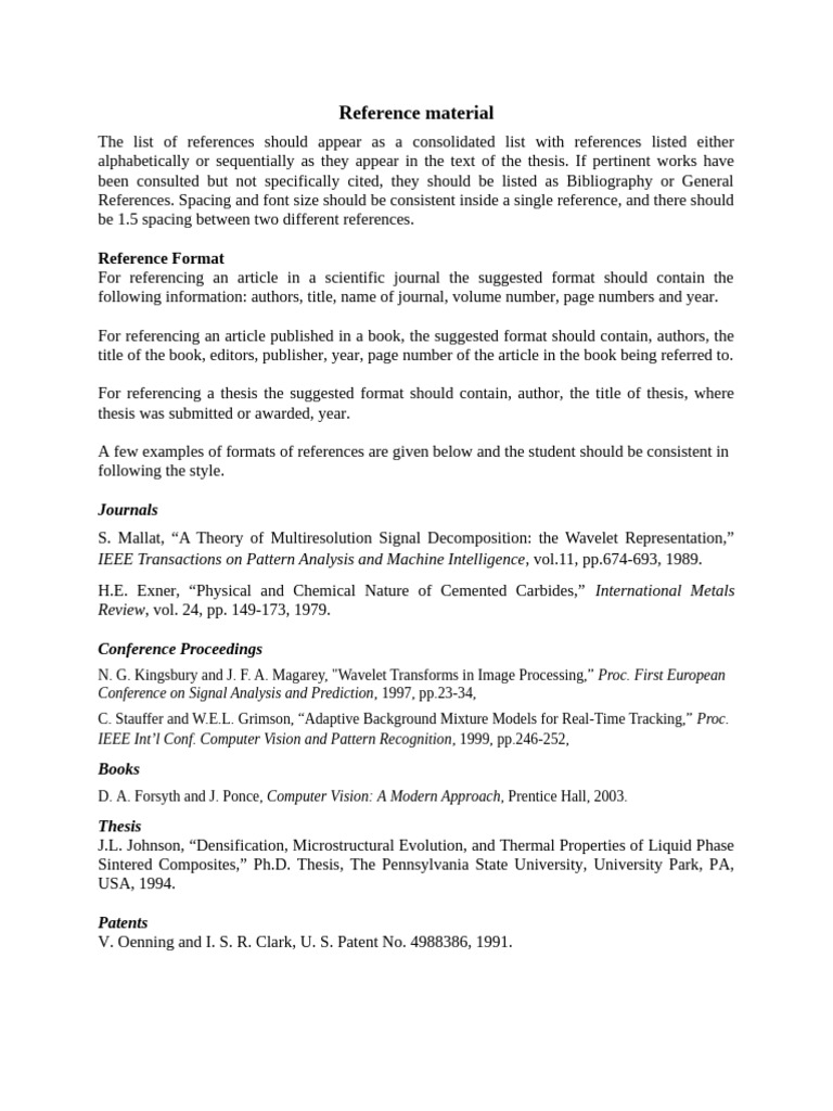 Reference Formatting Guidelines | PDF