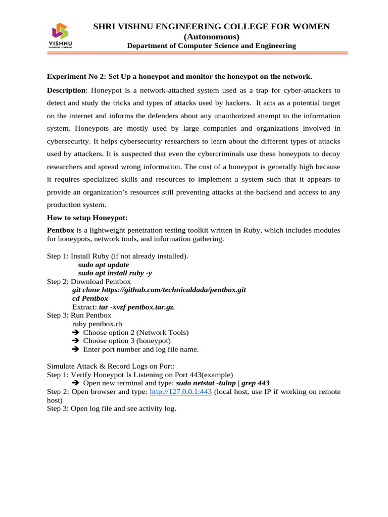 Cyber Security Lab - Experiment 2 | PDF