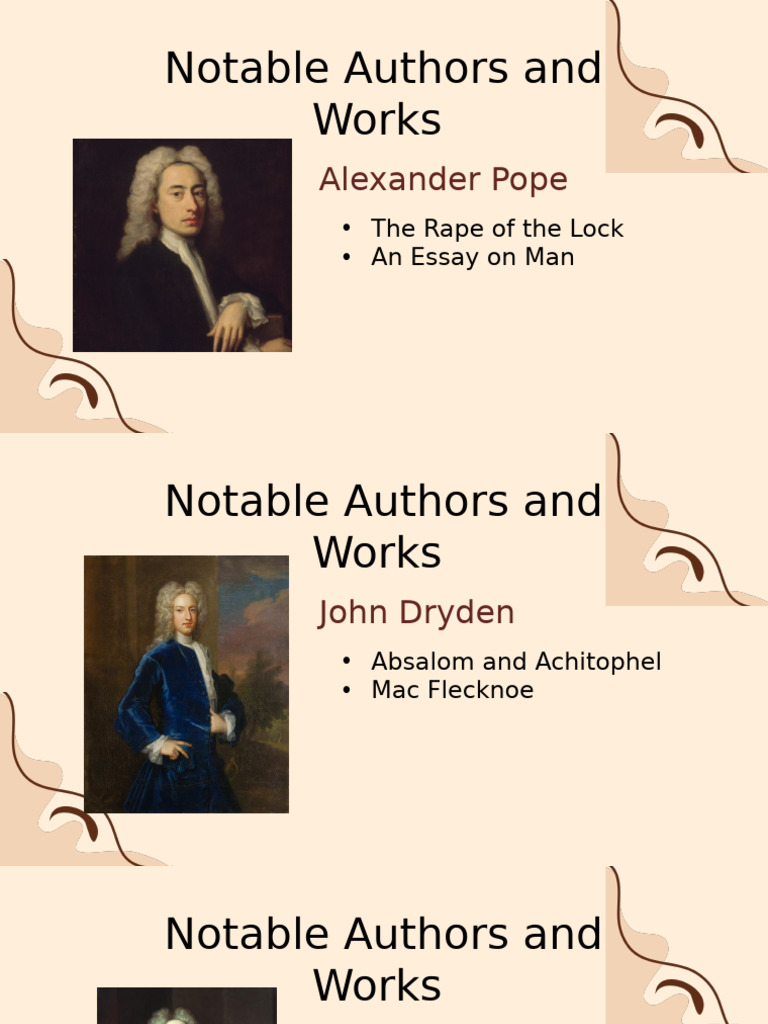 Key Works of Notable Authors | PDF