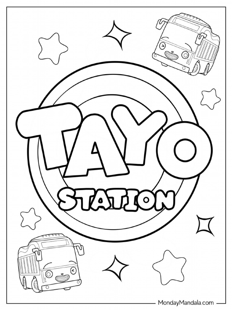 20 Tayo Coloring Pages (Free PDF Printables) | PDF