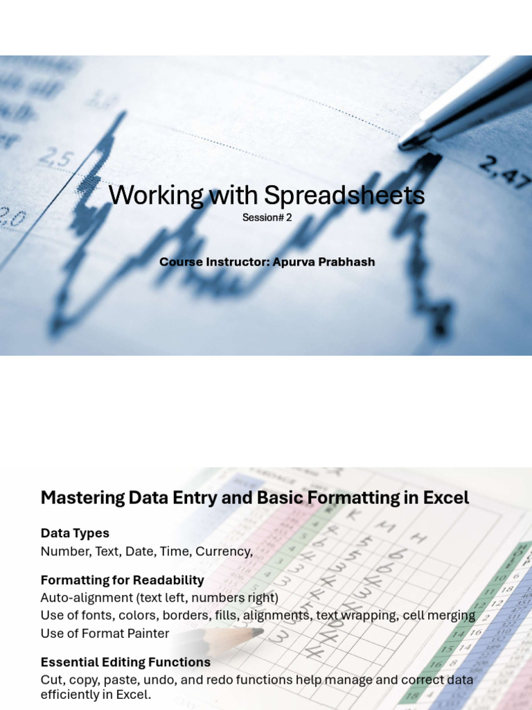 Data Entry and Basic Formatting | PDF