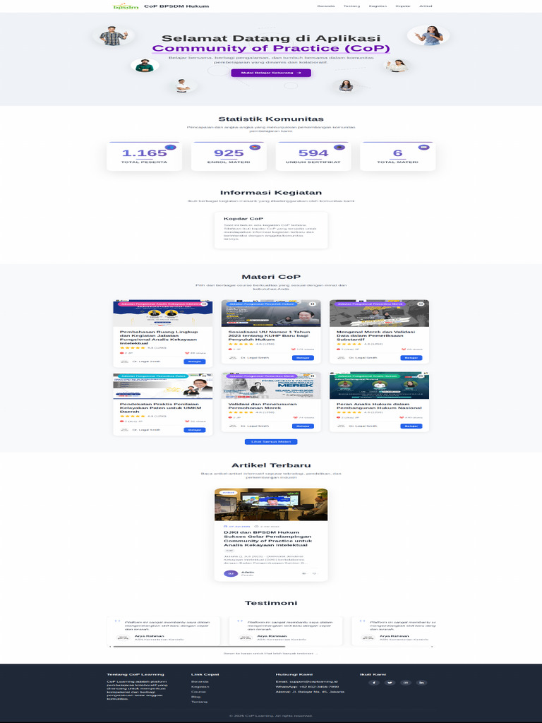 Desain Landing Page Cop 2025 | PDF
