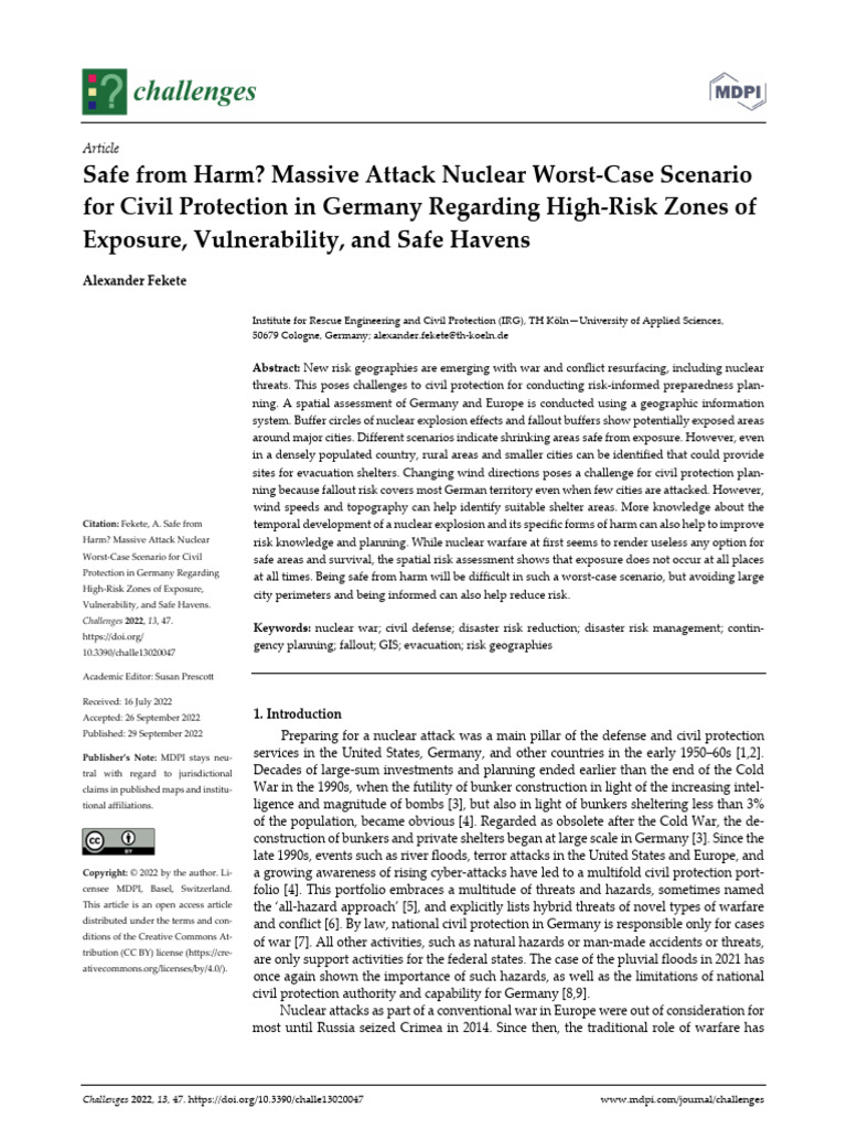 Safe From Harm Massive Attack Nuclear Worst-Case S | PDF | Nuclear ...