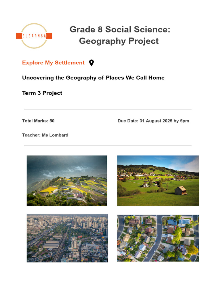 Grade 8 Social Science Geography Term 3 Project | PDF | Land Use ...