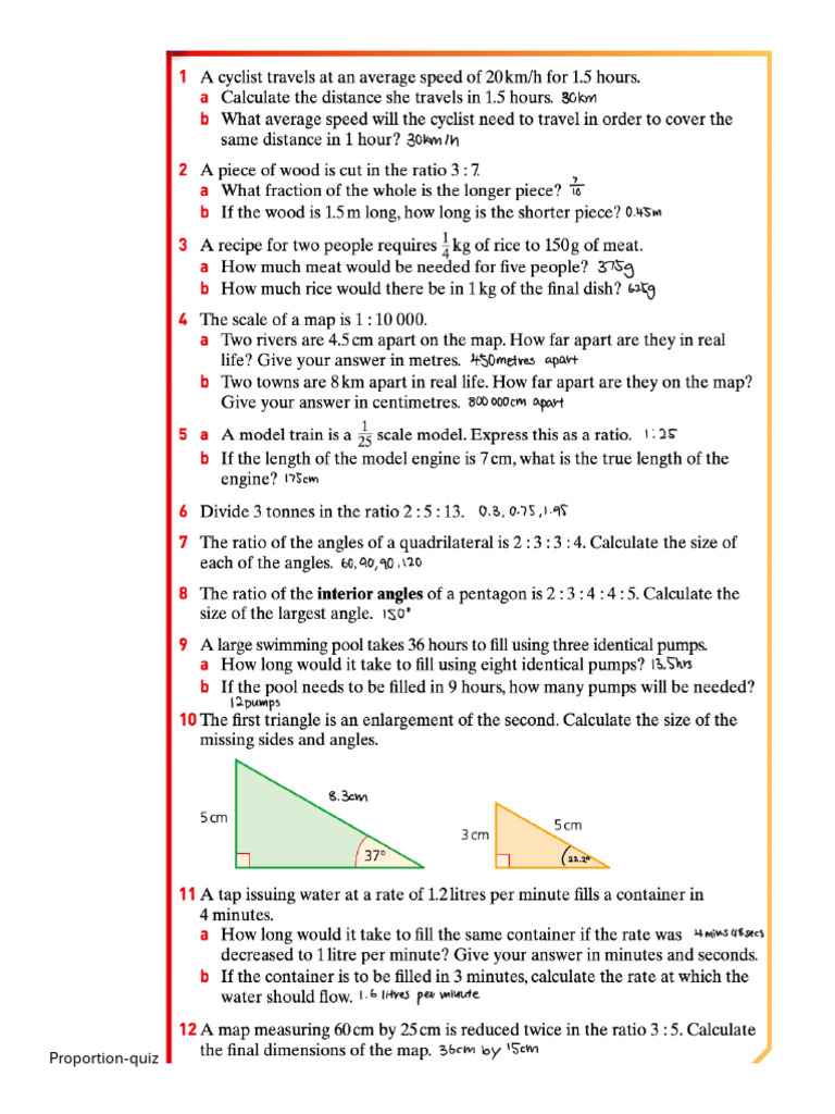 Proportion Quiz | PDF