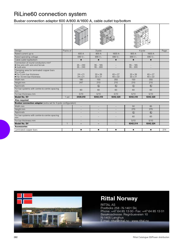 RiLine60 Busbar Connection System | PDF | Electrical Engineering ...