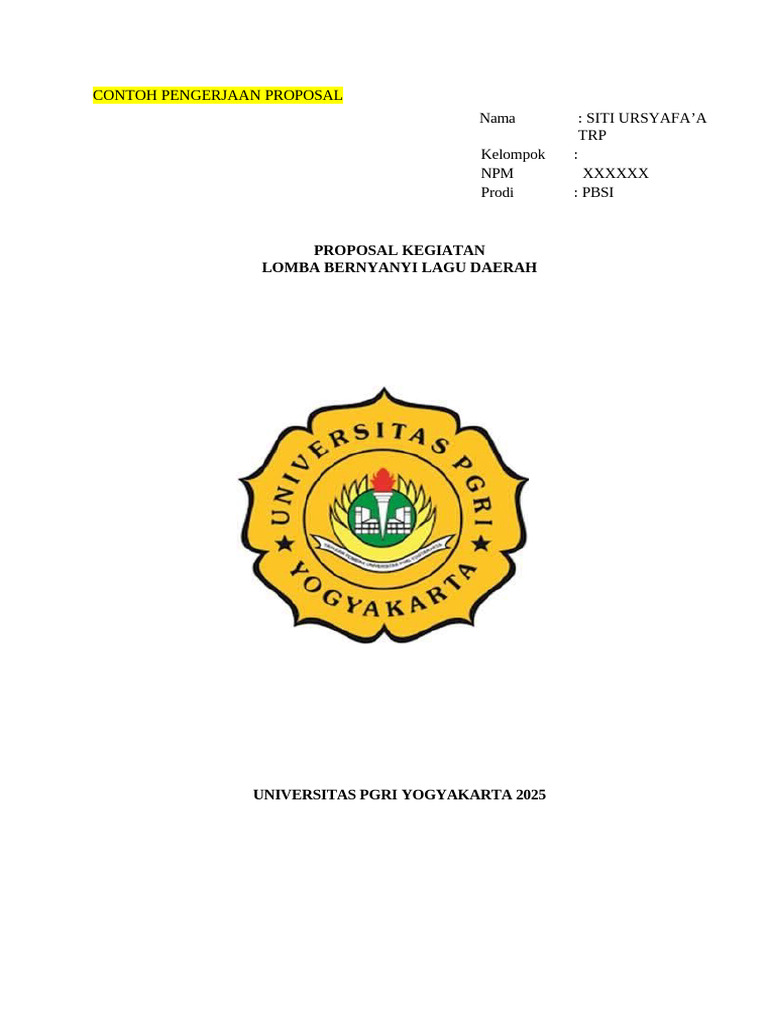Contoh Pengerjaan Proposal | PDF