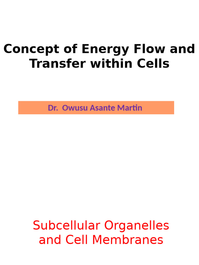 Concept of Enerygy Flow and Its Transfer Within Cells and Cell Theory ...