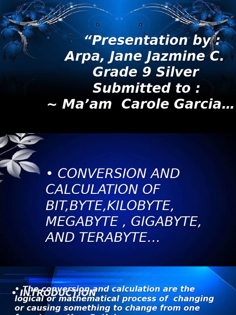 Conversion and Calculation of Bit, Byte, Kilobyte, Megabyte | PDF | Byte | Bit