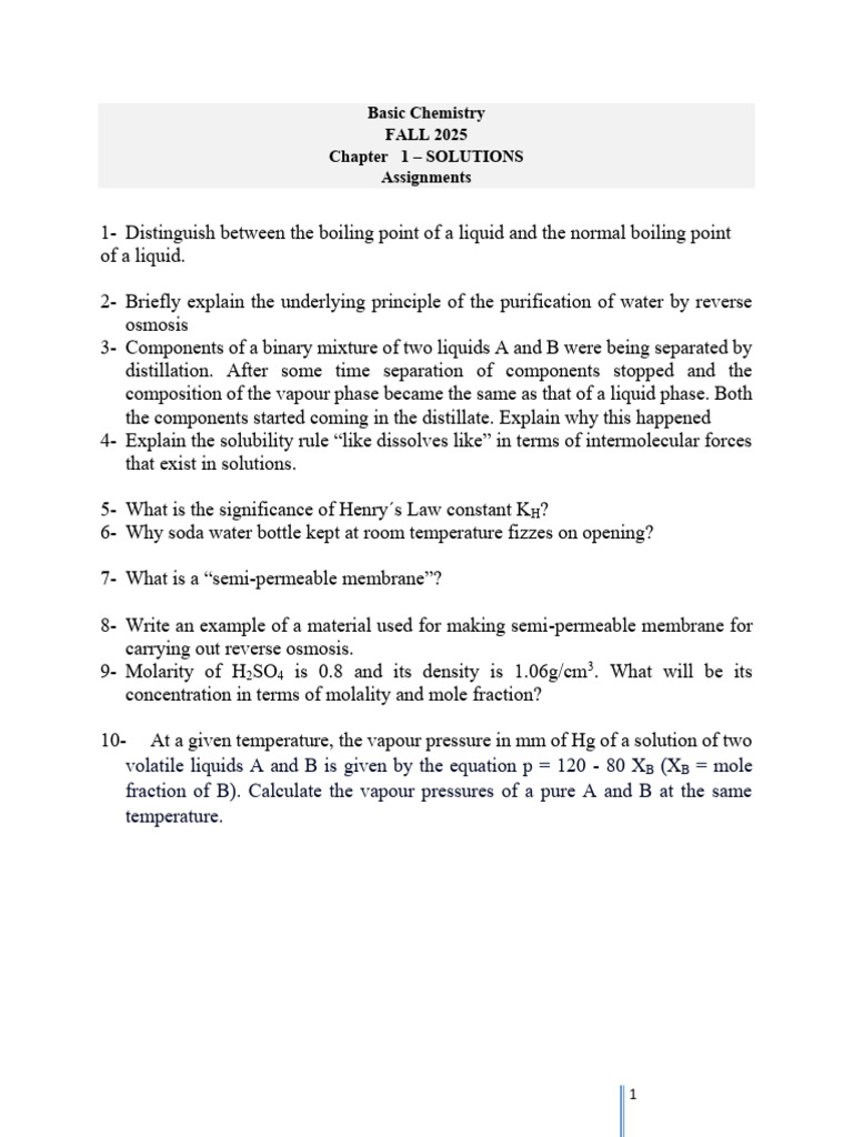 Assigment Chapter1 - Solutions - FALL 2025-S | PDF
