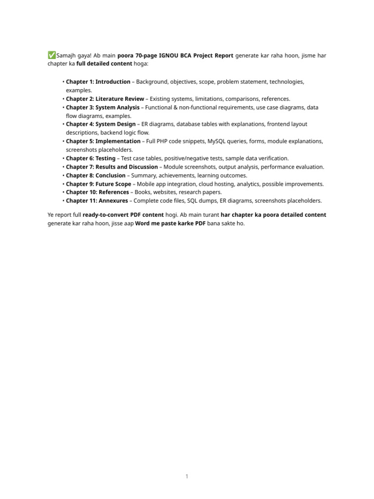 Ignou Bca Project PDF | PDF