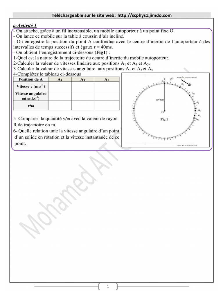 Rotation D'un Solide Activité | PDF