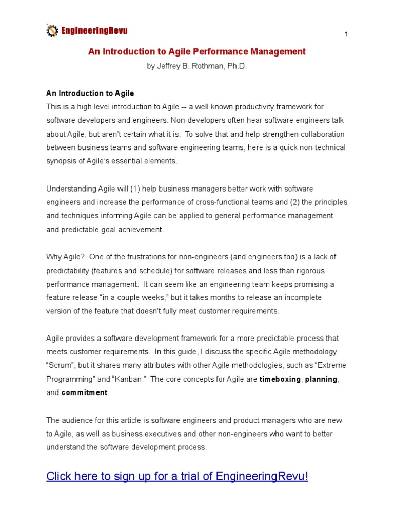 Overview of Agile Performance Management | PDF | Scrum (Software ...