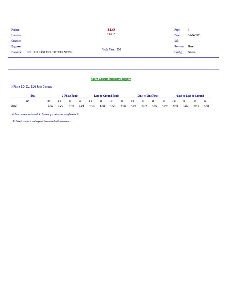 Ughelli East Field Fault Analysis Report | PDF | Electrical Impedance ...
