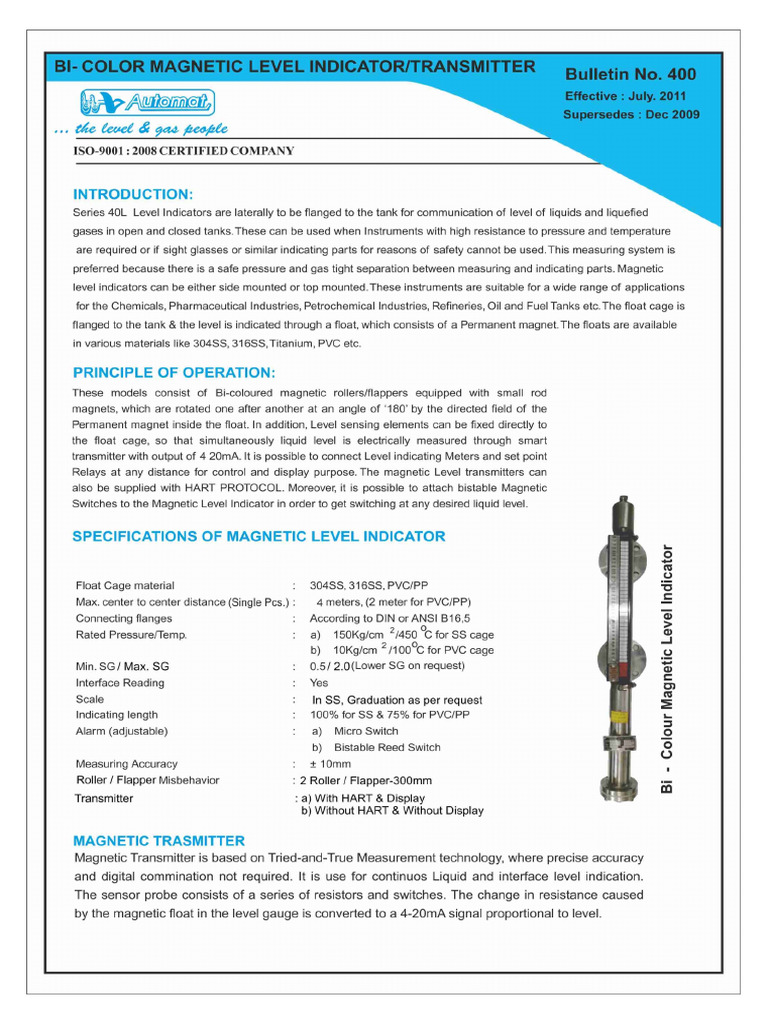 Magnetic Level Indicator | PDF