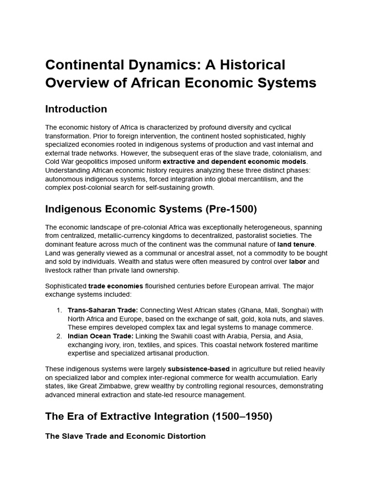 African Economic Systems: A Historical Overview | PDF | Africa | Trade