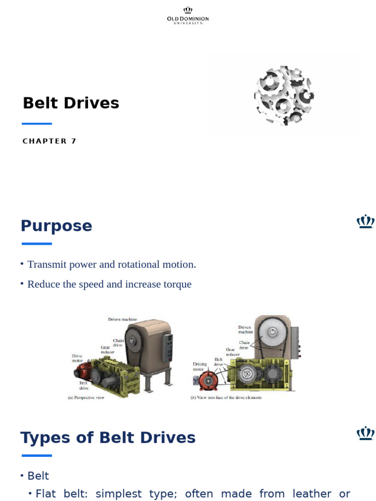 Types and Design of Belt Drives | PDF