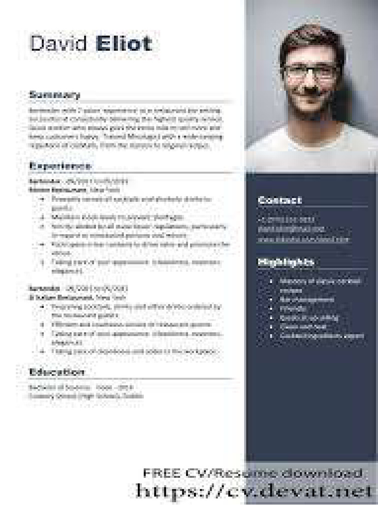 CV David Eliot | PDF