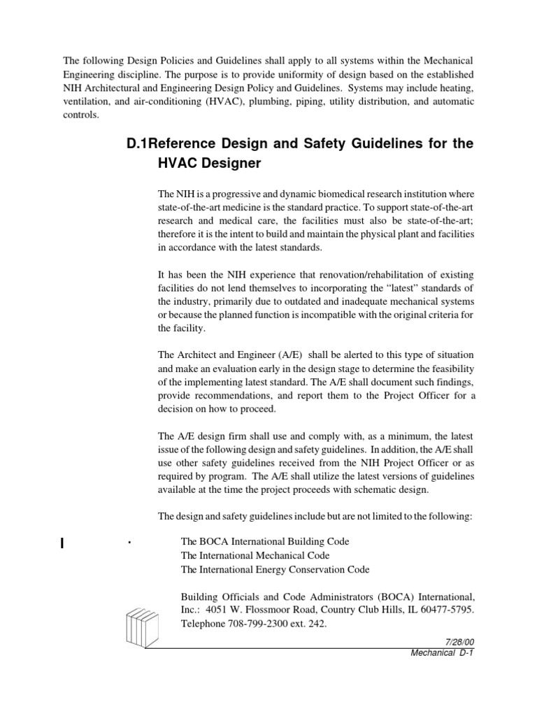 HVAC Design Guidelines for NIH Facilities | PDF | Duct (Flow) | Heat ...