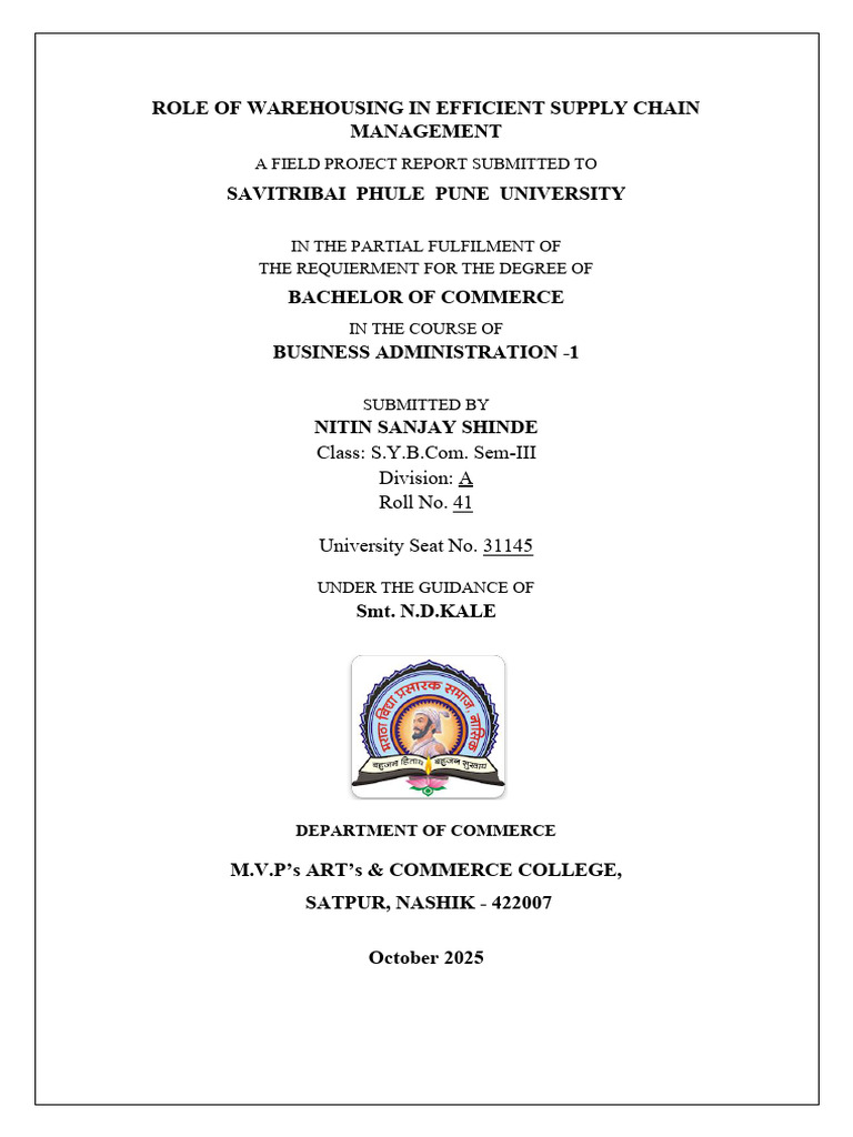 Warehousing's Role in Supply Chain Efficiency | PDF | Thesis ...