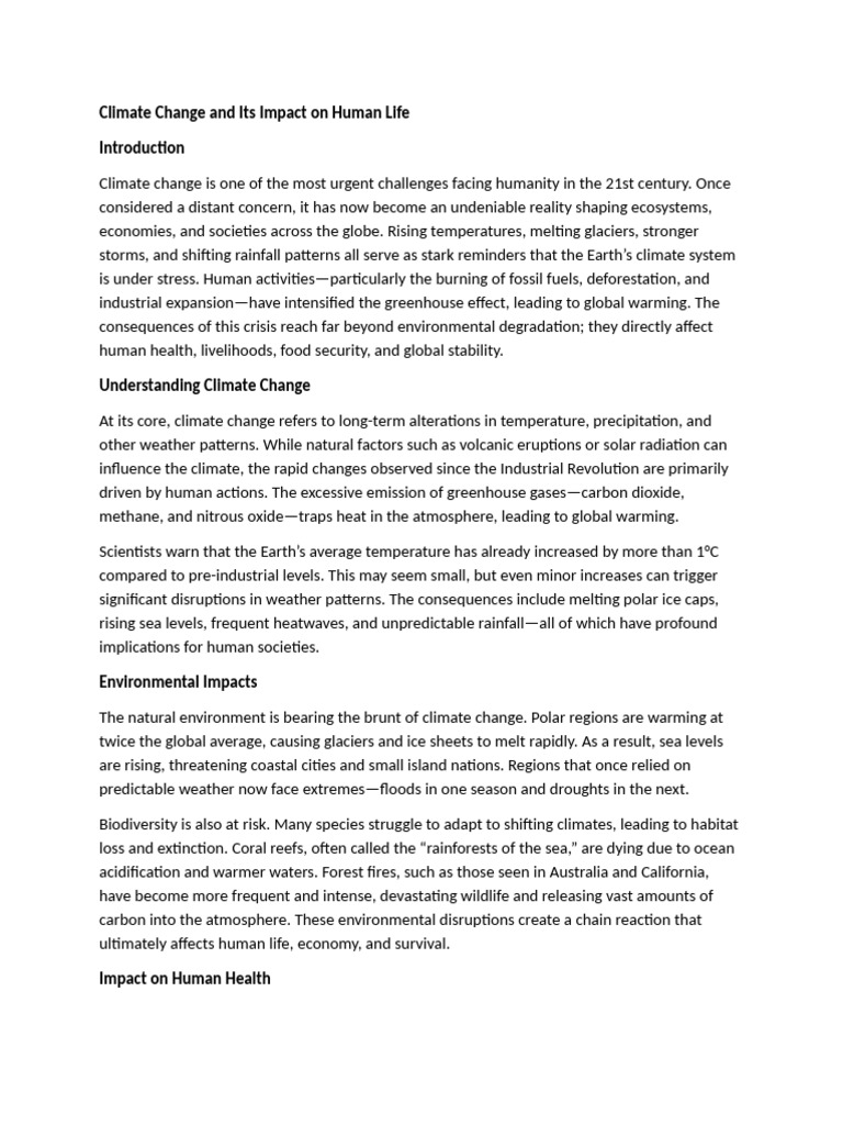 Climate Change's Human Impact Explained | PDF | Climate Change | Climate