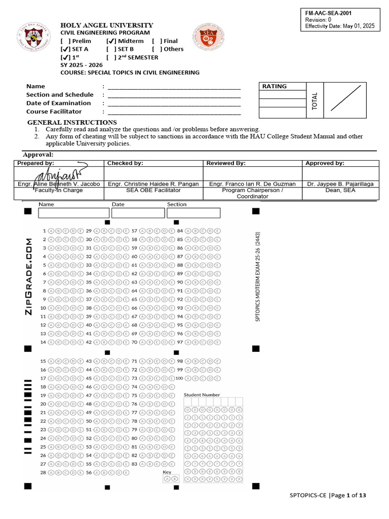 Civil Engineering Exam Questions 2025 | PDF | Young's Modulus | Bending