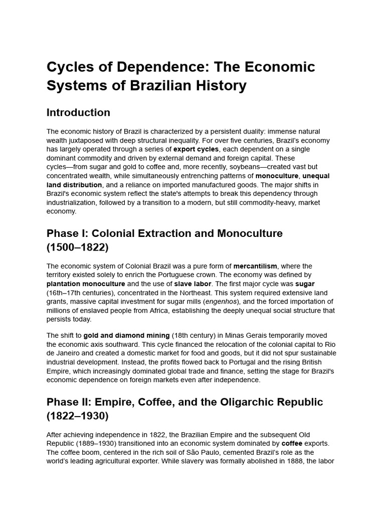 Brazil's Economic History: A Dual Legacy | PDF | Brazil | Economies