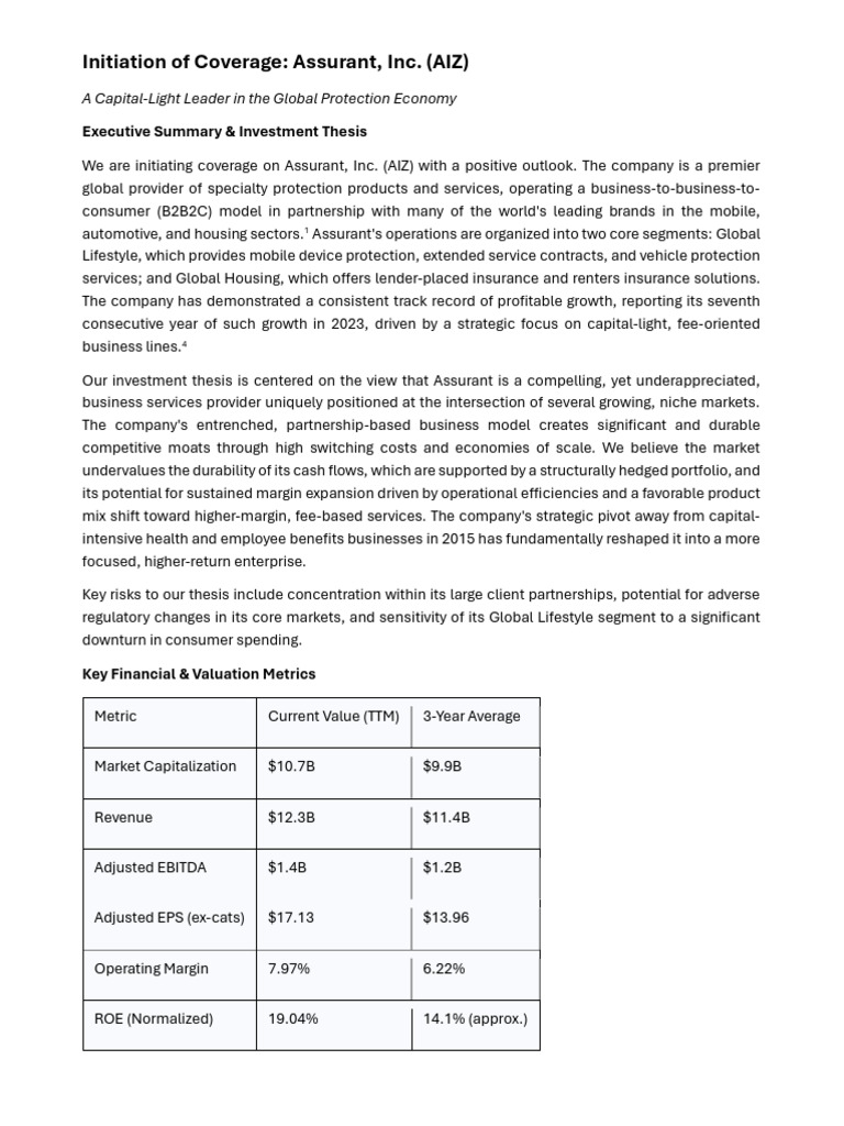 Assurant Deep Dive Report | PDF | Insurance | Expense