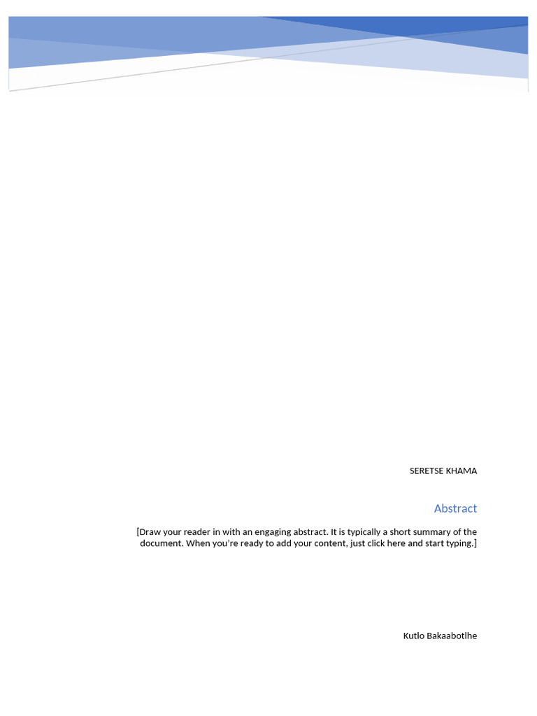 Biography On Seretse | PDF