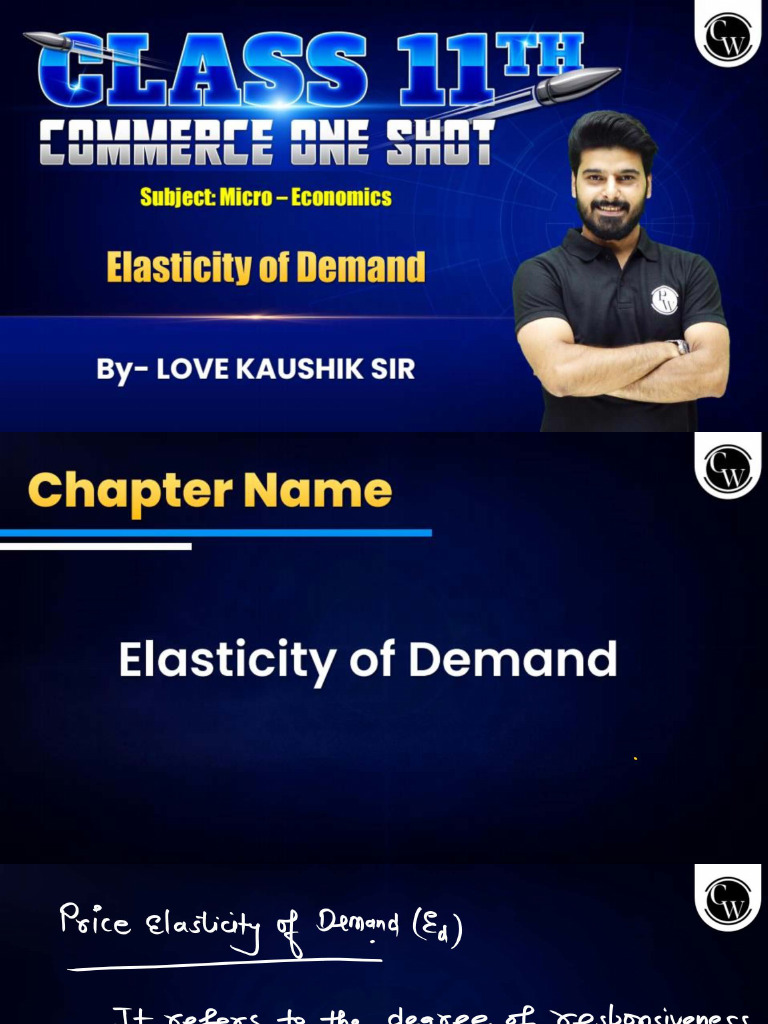 Elasticity of Demand Class Notes | PDF
