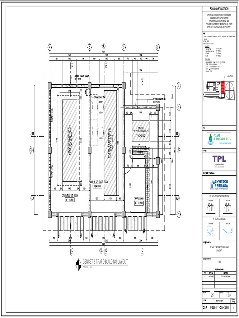 Genset and Trafo Building Layout Plan | PDF | Materials | Mechanical ...