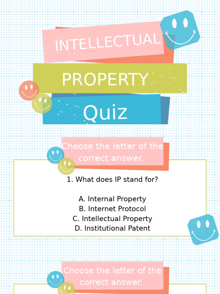 Intellectual Property Quiz | PDF | Intellectual Property | Copyright