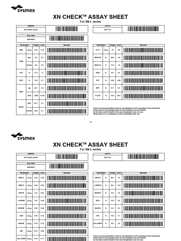 XN Check (51811101) AP For XN-L | PDF